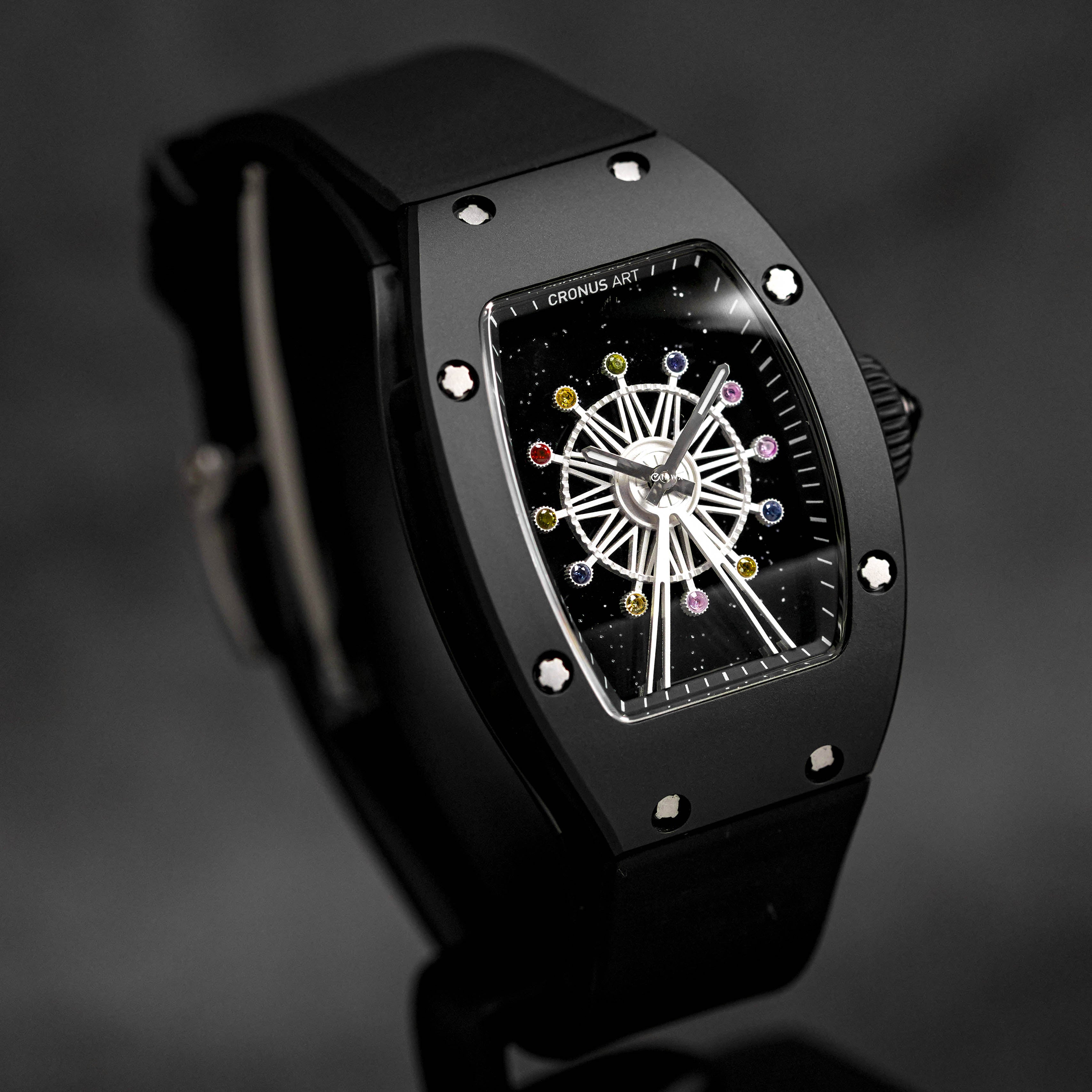 CRONUS ART LADIES FERRIS WHEEL BLACK CERAMIC – kronometry.id