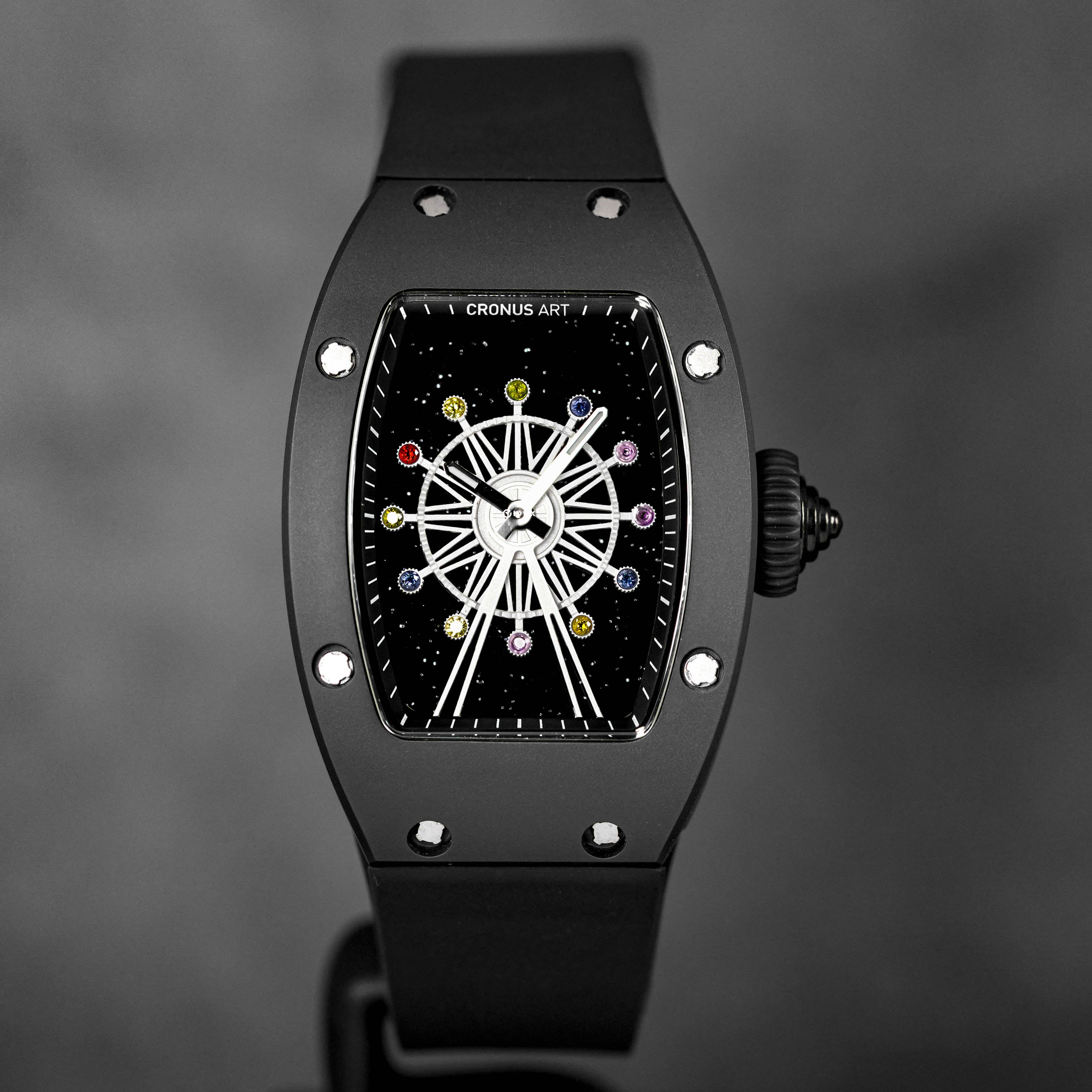 CRONUS ART LADIES FERRIS WHEEL BLACK CERAMIC – kronometry.id